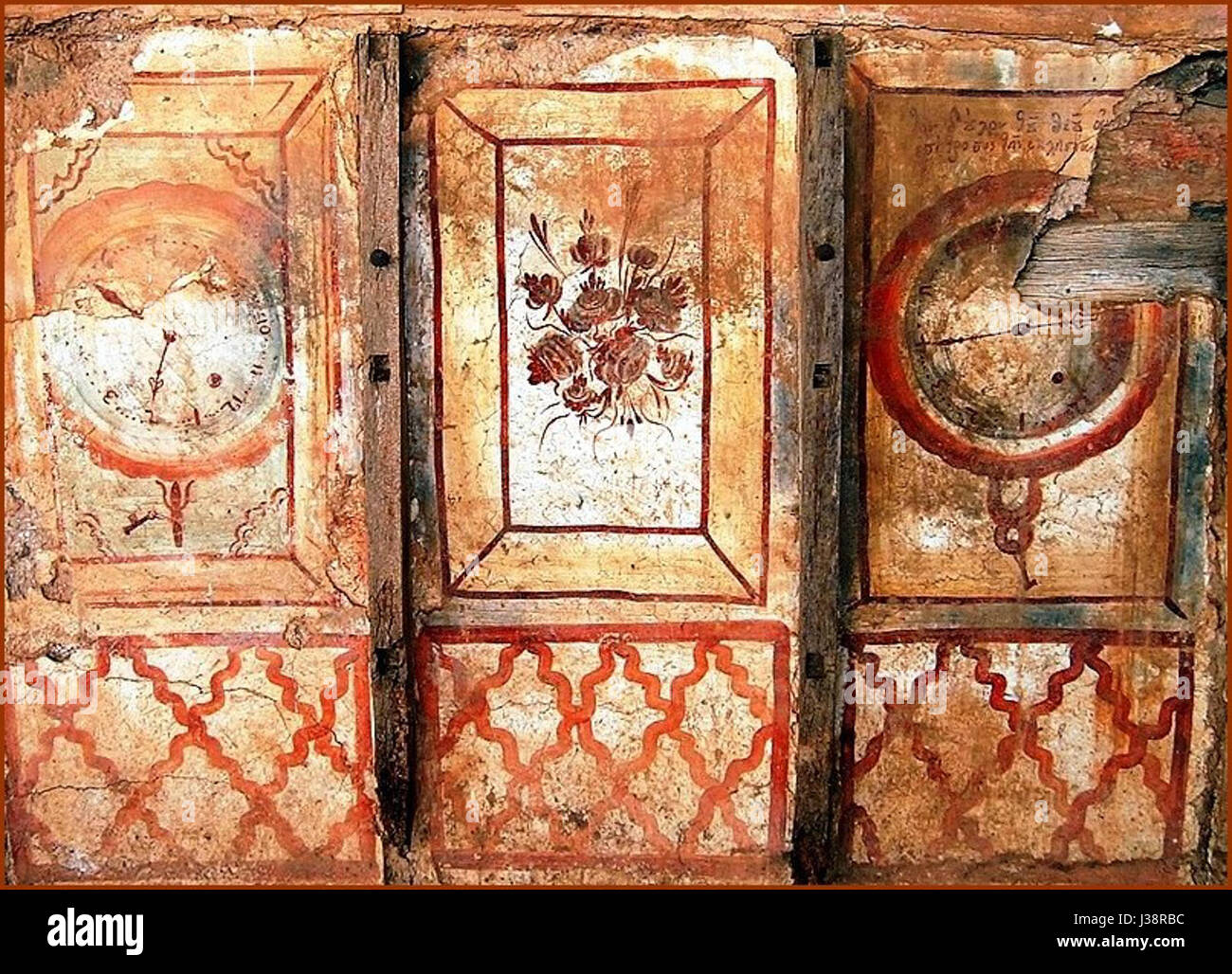 The fresco 'Clocks in Paradise' from Pozdivishta Chalara depicts an ...