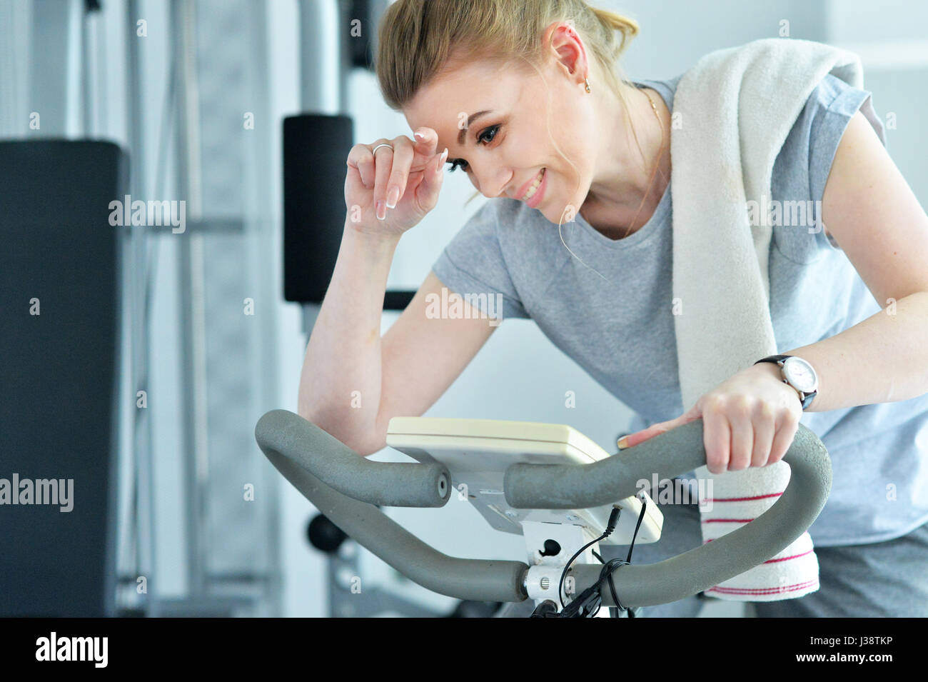 Young woman in a gym Stock Photo - Alamy