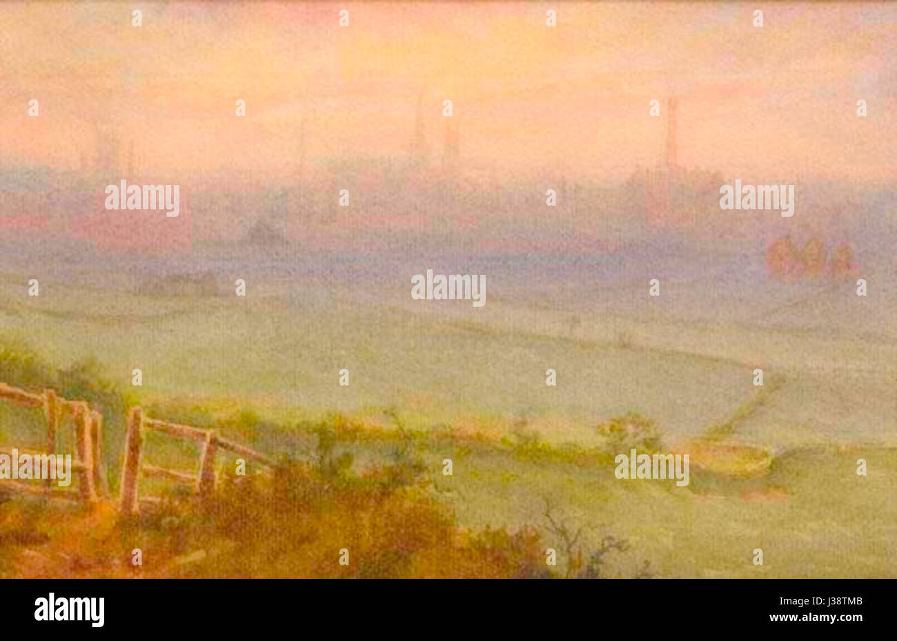 Derby Racecourse, as captured by A.J. Keene, depicts the famous horse ...