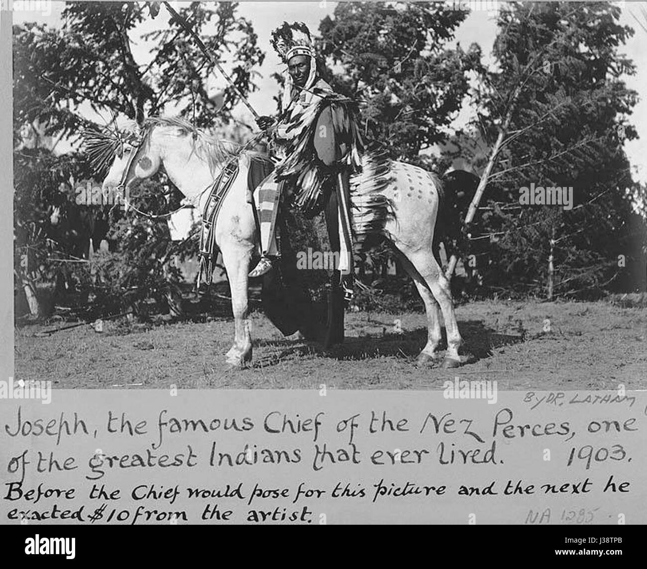 Chief Joseph Horseback 1903 Stock Photo - Alamy