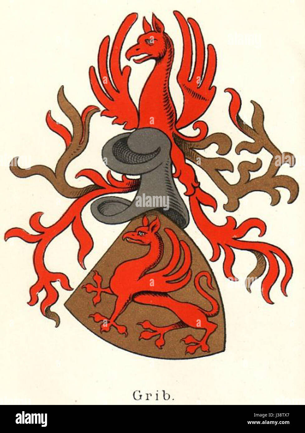 The coat of arms of Grib is a heraldic symbol representing the family ...