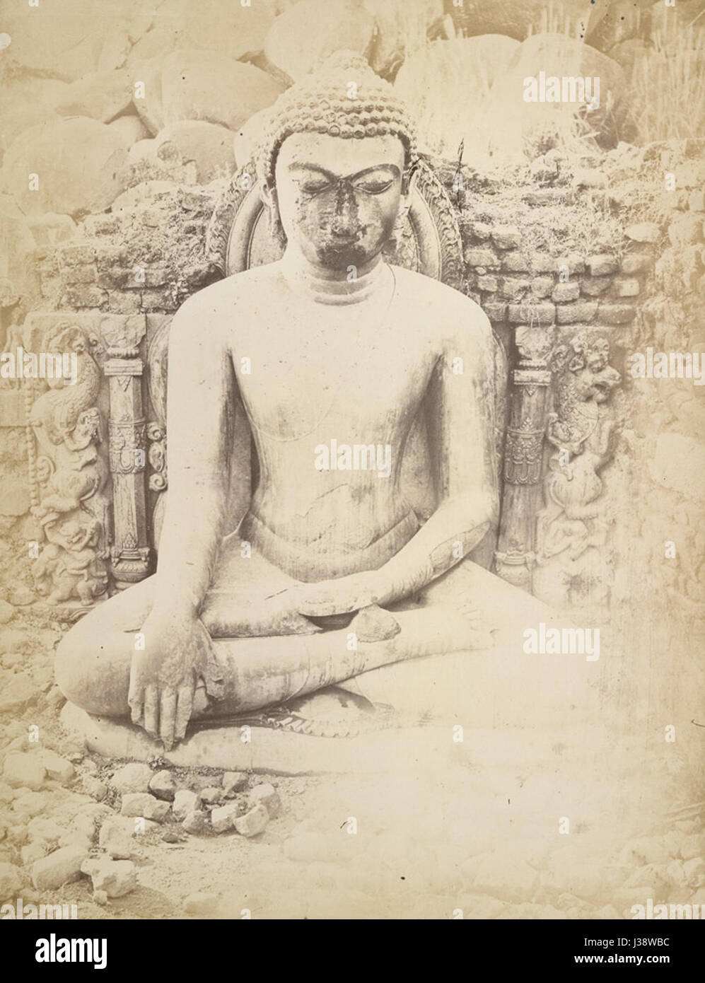 The Colossal Buddha, located at the back of Kowadol Peak in the Barabar ...