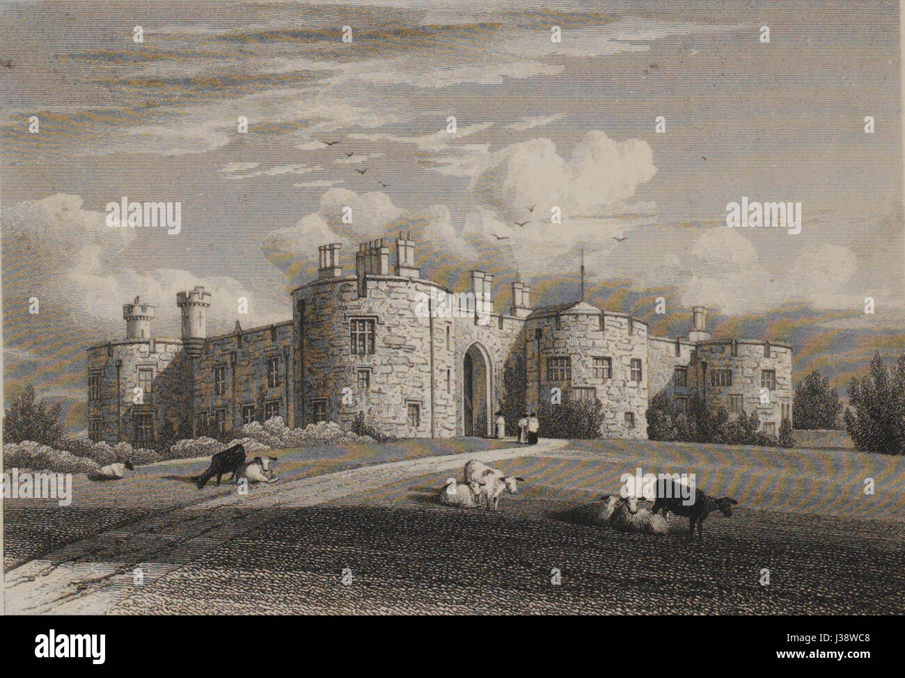 This engraving represents Chirch Castle, an architectural landmark ...