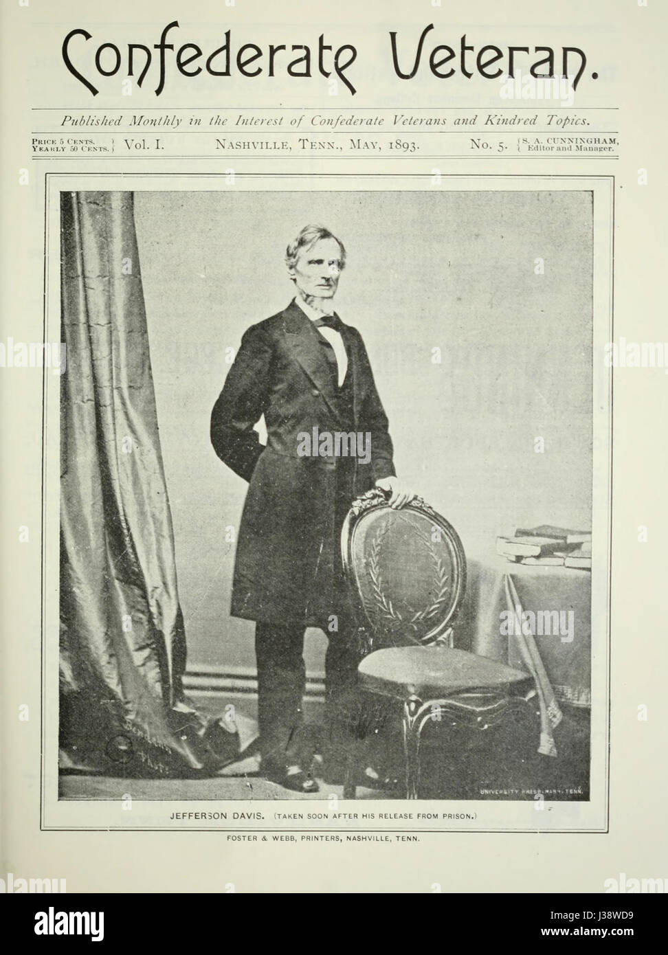 Confederate Veteran cover Vol I No 5 Stock Photo - Alamy