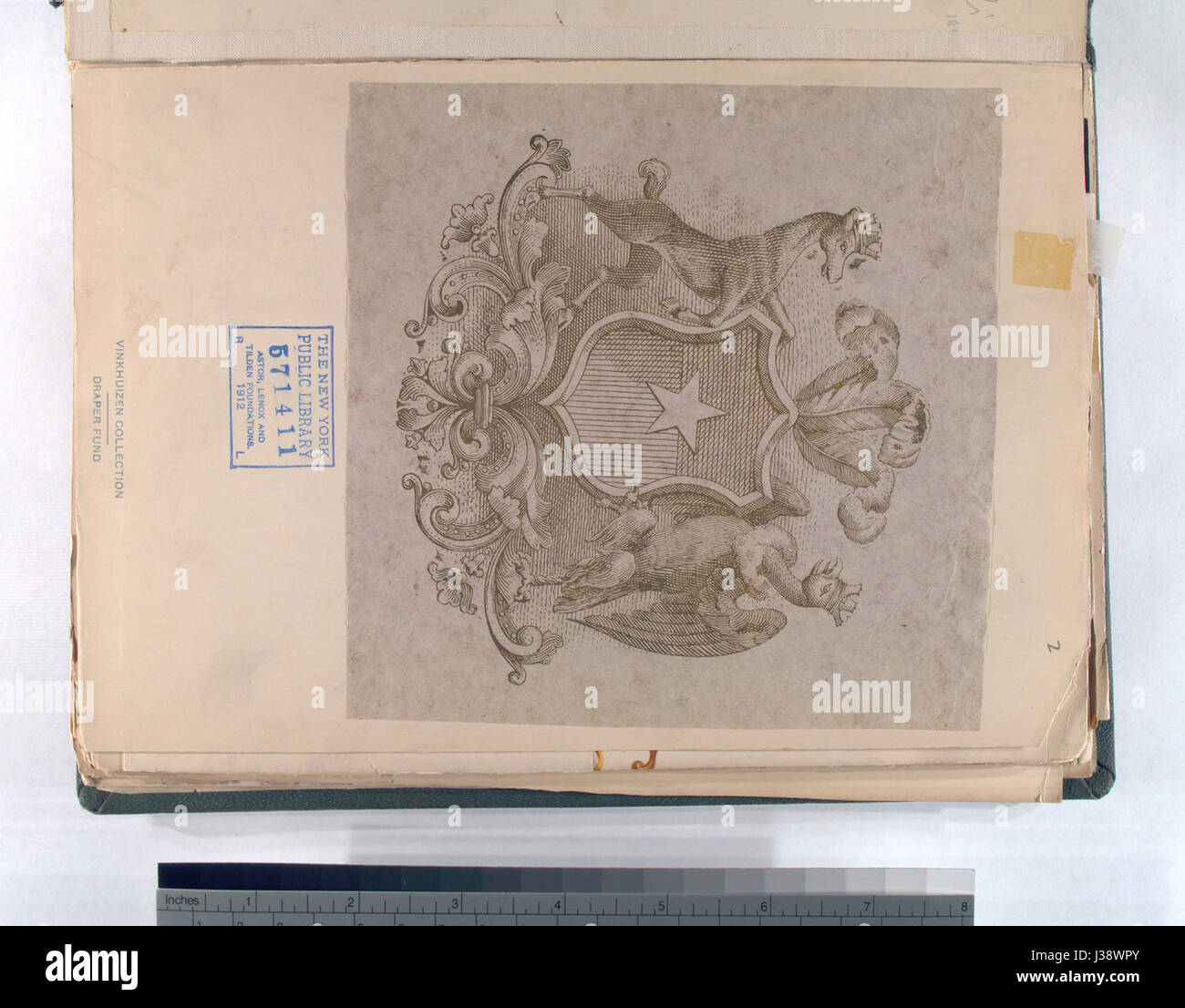 The coat of arms in the image is a heraldic design, typically ...