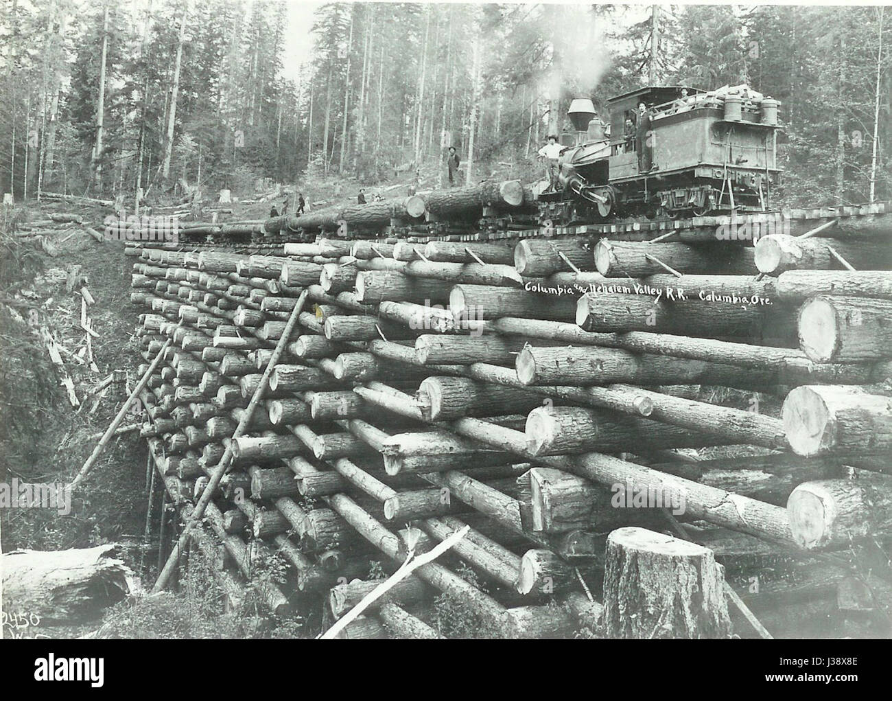 Crib trestle bridge of the Columbia and Nehalem Valley Railroad at the ...