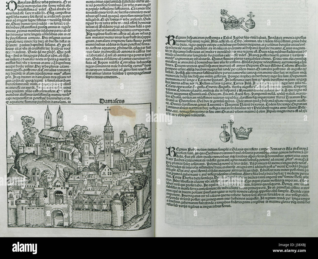 The 'Damascus Schedell Hartmann 1493' likely refers to a historical ...