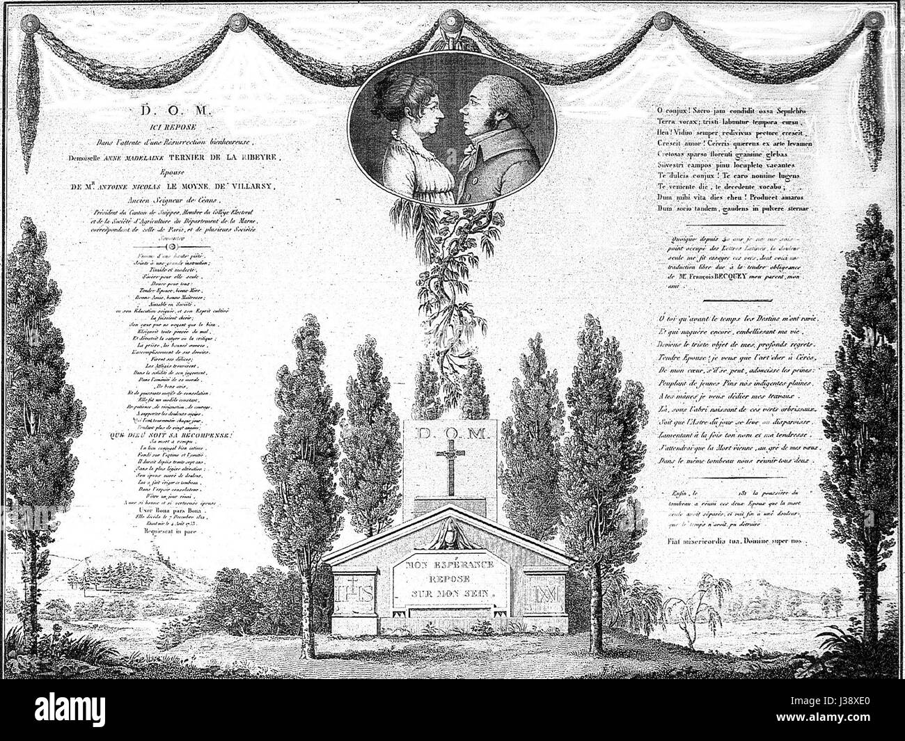 The tomb of Madame de Villarsy in the Coligny family mausoleum reflects ...