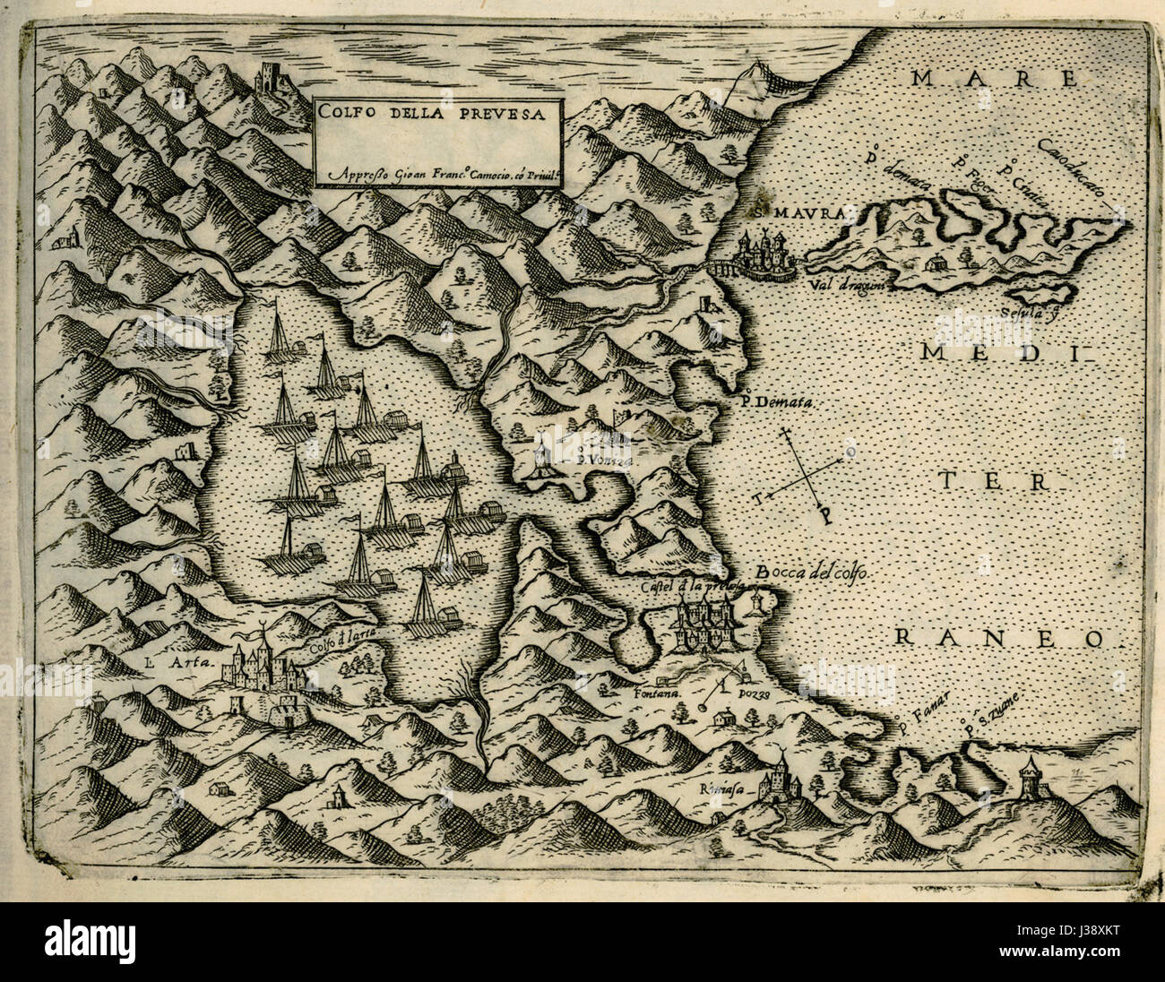 The 'Colfo della Prevesa' by Giovanni Francesco Camocio, created in ...