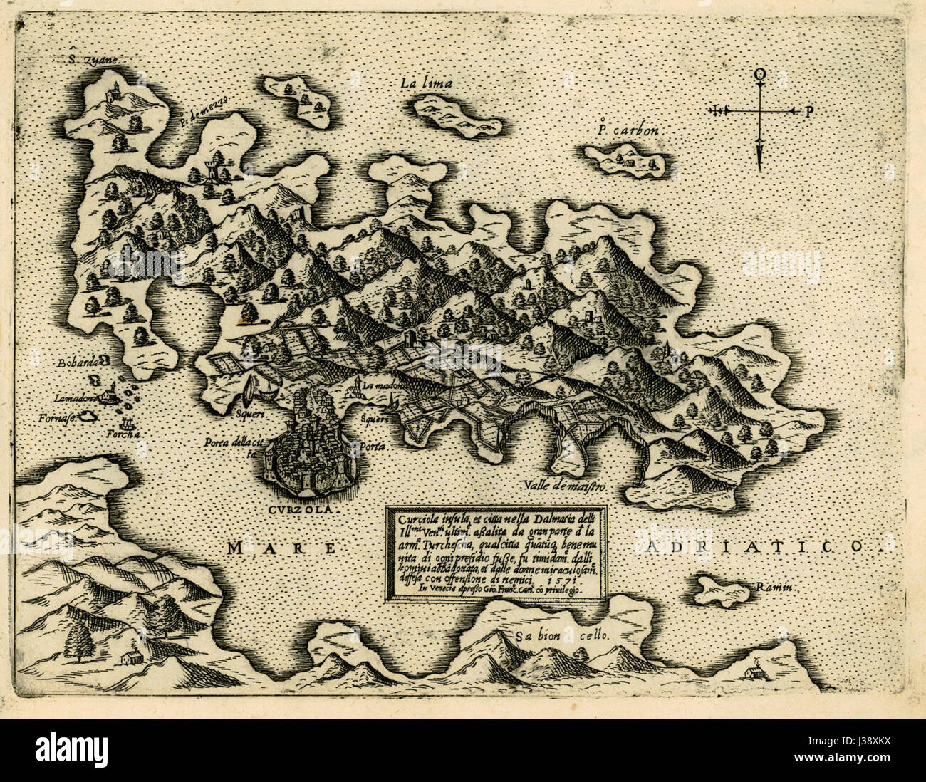 This 1574 map by Giovanni Francesco Camocio depicts the island and city ...