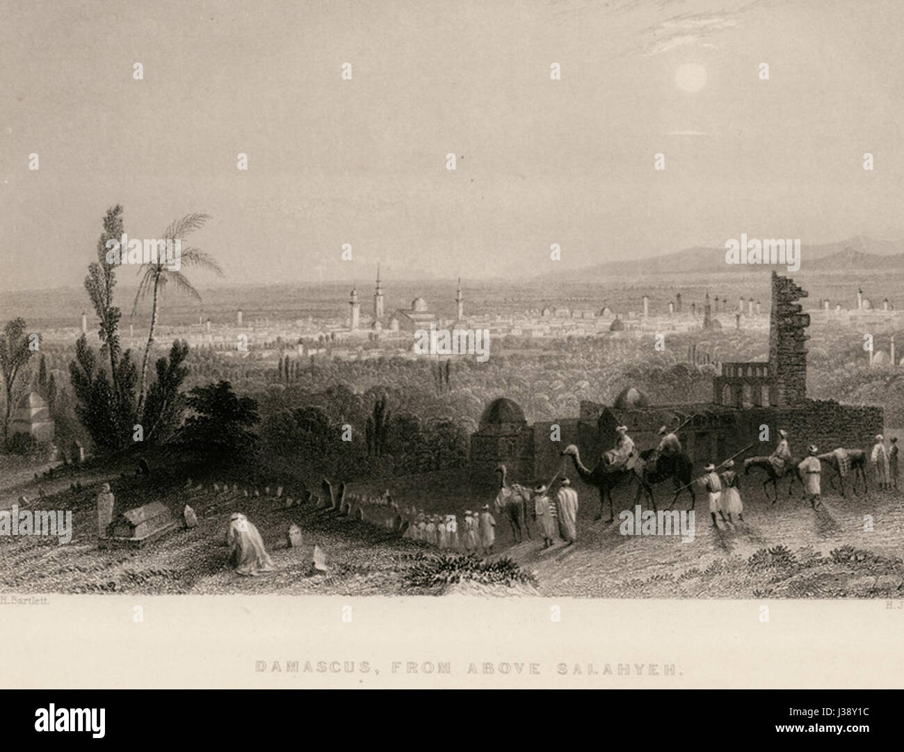 'Damascus, from above' is a historical view of the city of Damascus ...