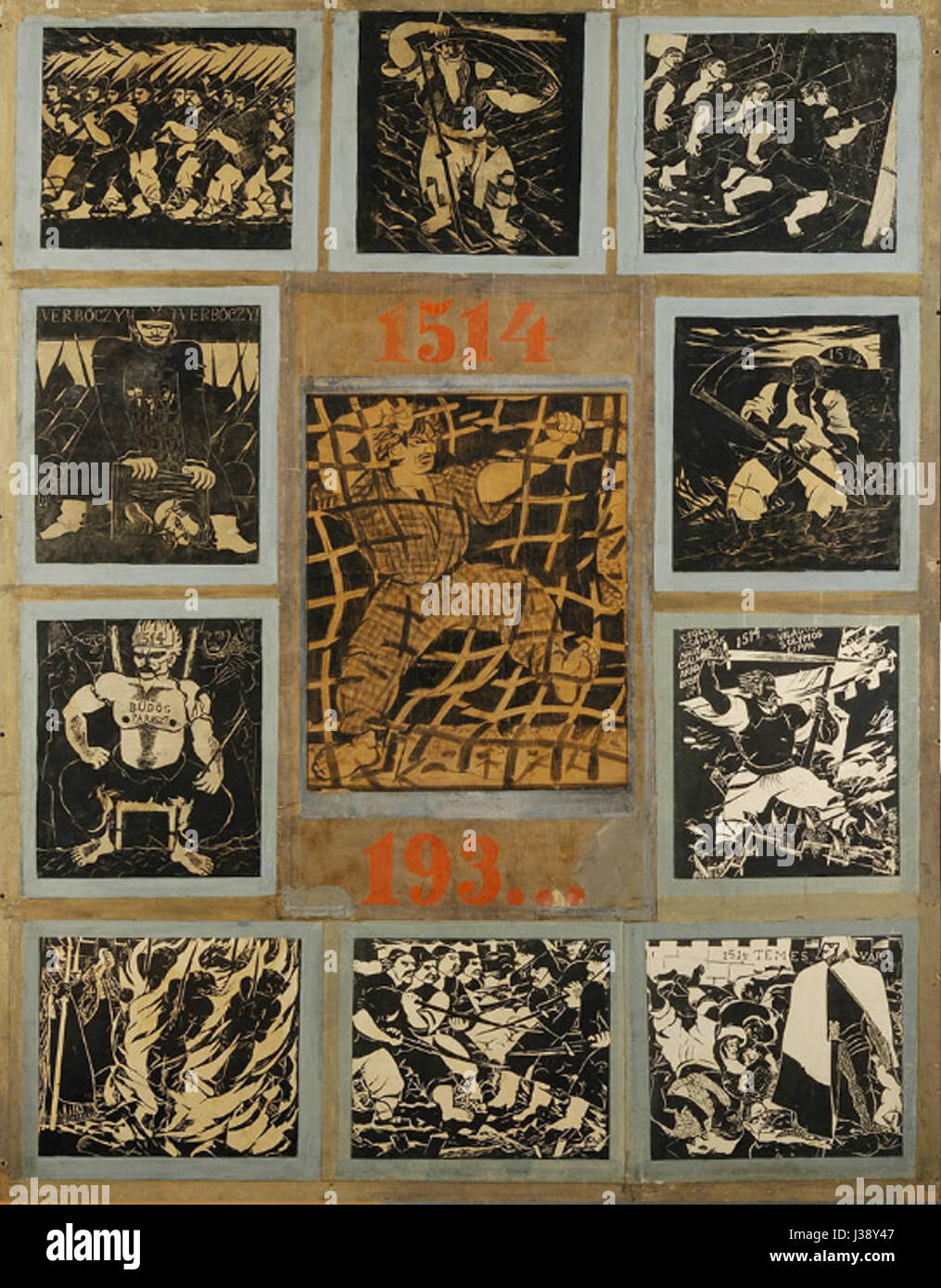 'Transzparens' by Derkovits Gyula, created in 1930, is a notable work ...