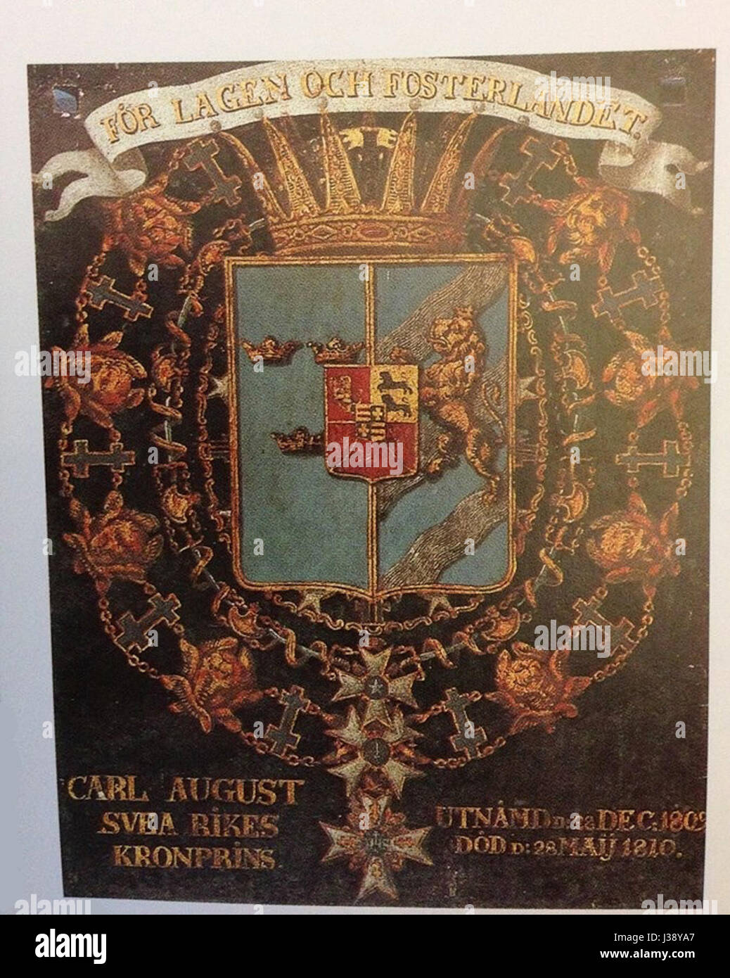 COA Knight of the Order of the Seraphim for Carl August of Schleswig ...