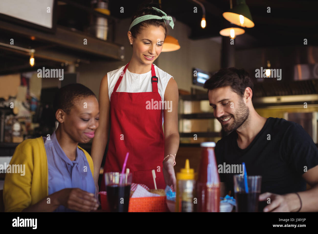 Caucasian waitress burger hi-res stock photography and images - Alamy