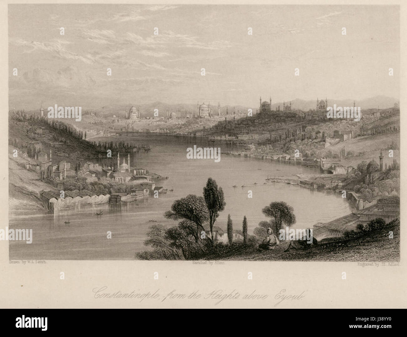 This view of Constantinople, from the heights above Eyoub, was created ...