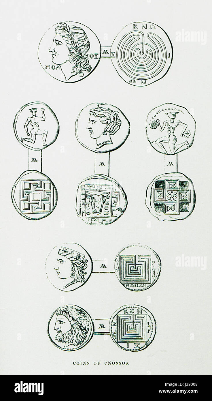 The 'Coins of Knossos' by Robert Pashley, published in 1837, details ...