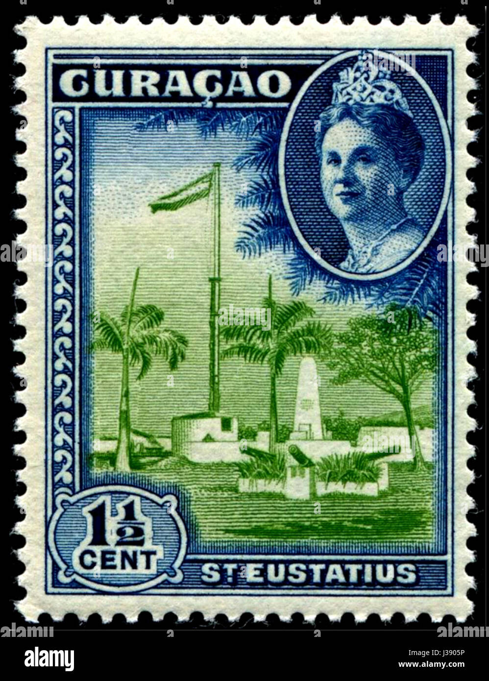The Curacao 1 5c 1943 St. Eustatius stamp is part of the postal history ...