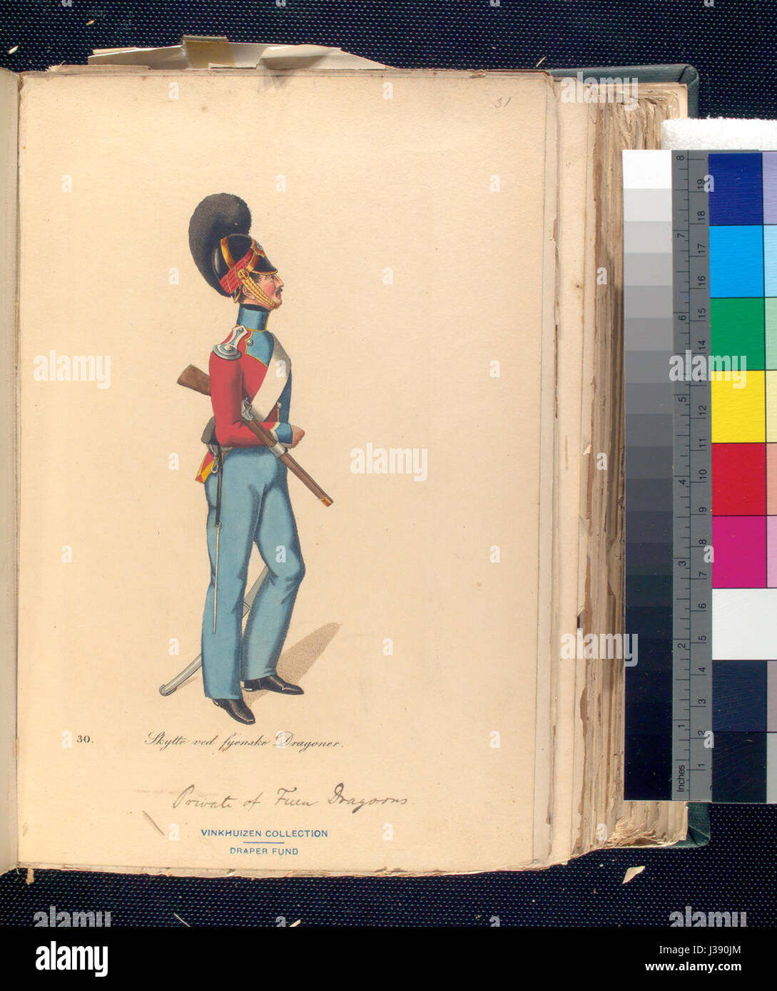 A historical document or map from Denmark in 1835 detailing the army ...