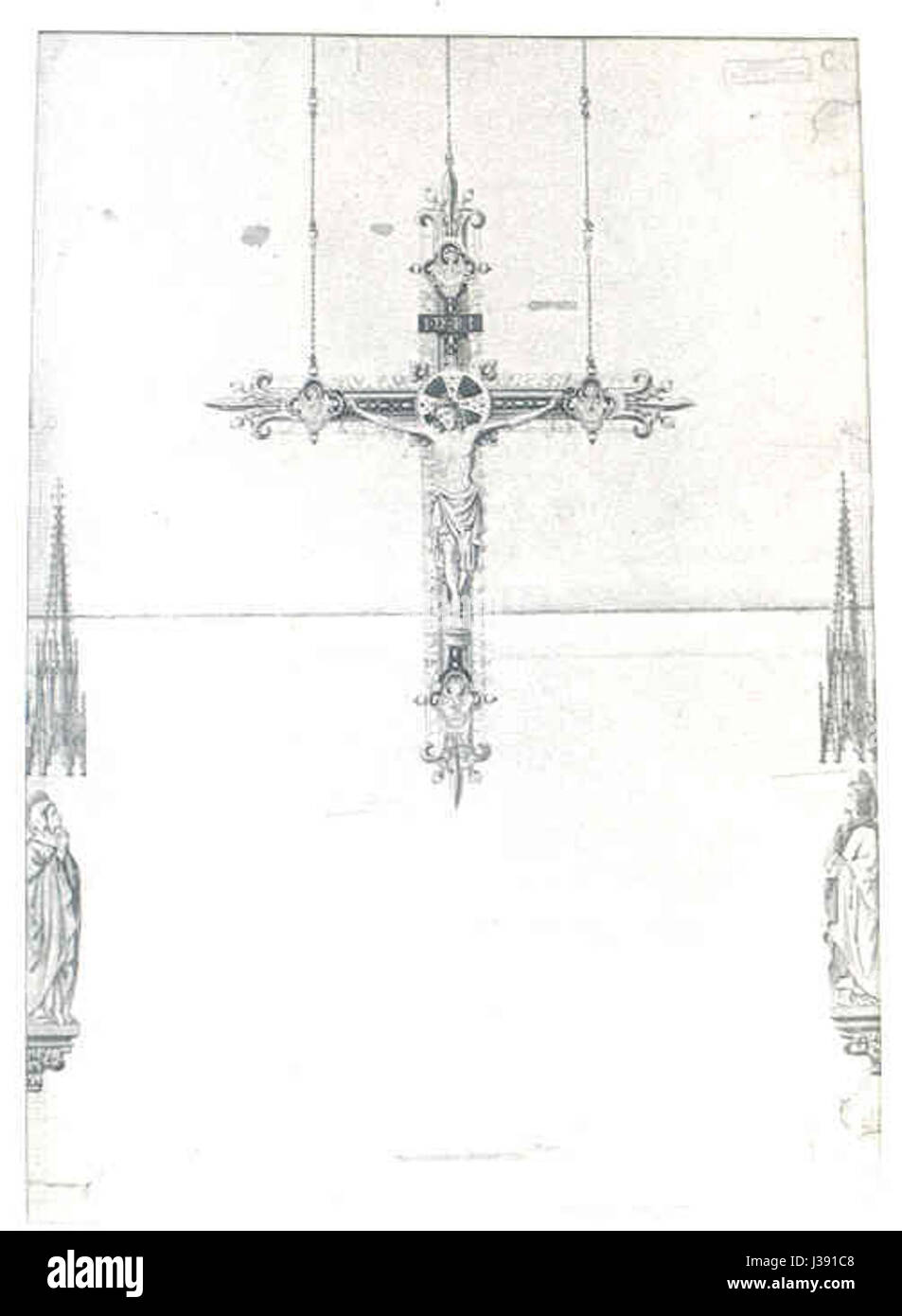 Cross and statues Cut Out Stock Images & Pictures - Alamy