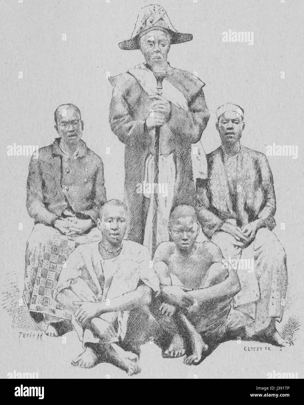 The image depicts a Congo chief accompanied by servants, showcasing ...