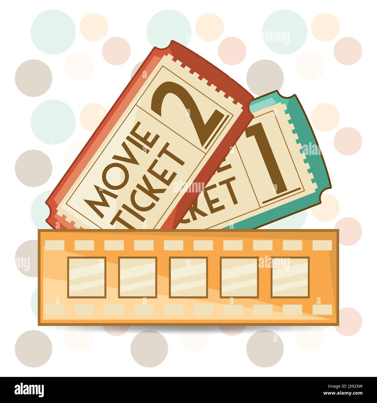 retro tikects short film movie entertainment Stock Vector Image & Art ...