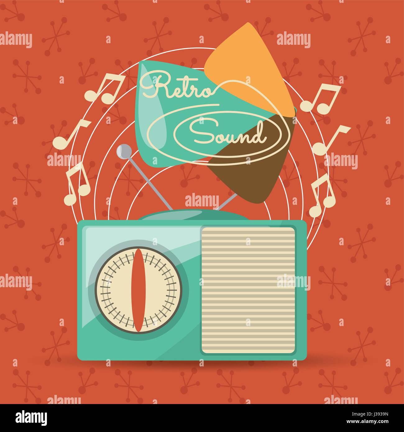 retro radio to listent station music Stock Vector Image & Art - Alamy
