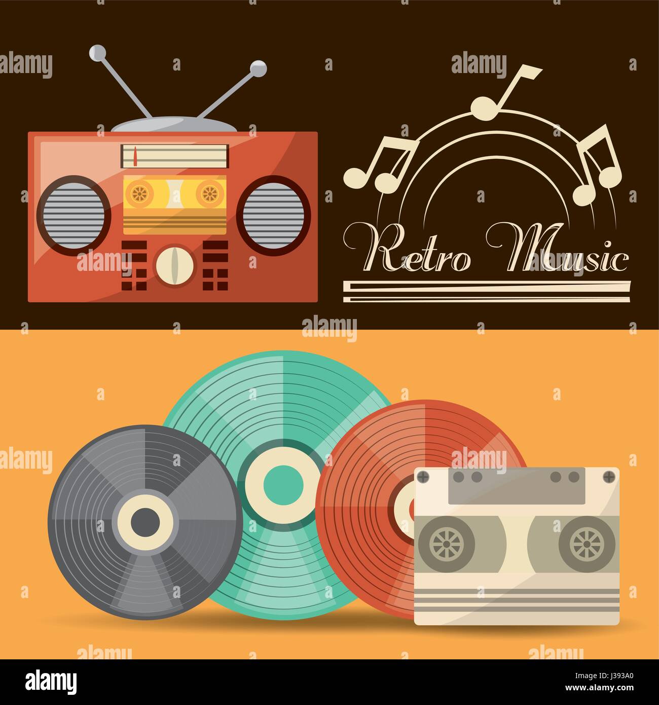 retro radio to listent station music Stock Vector Image & Art - Alamy