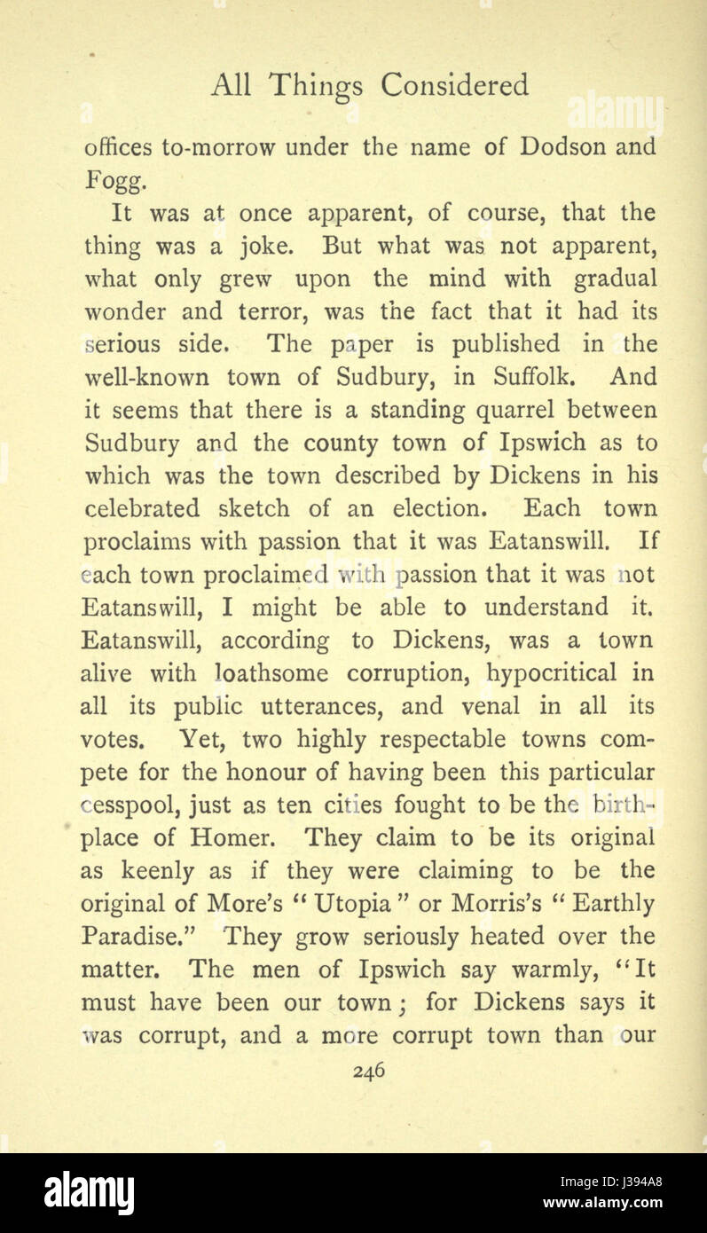 In 'All Things Considered' by G.K. Chesterton, page 246 reflects on a ...