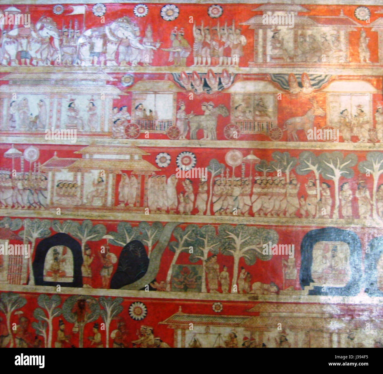 Degaldoruwa wessanthara jataka painting 1 Stock Photo - Alamy
