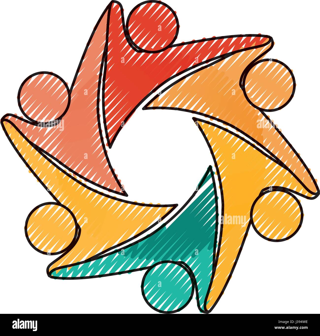 Teamwork abstract symbol Stock Vector Image & Art - Alamy