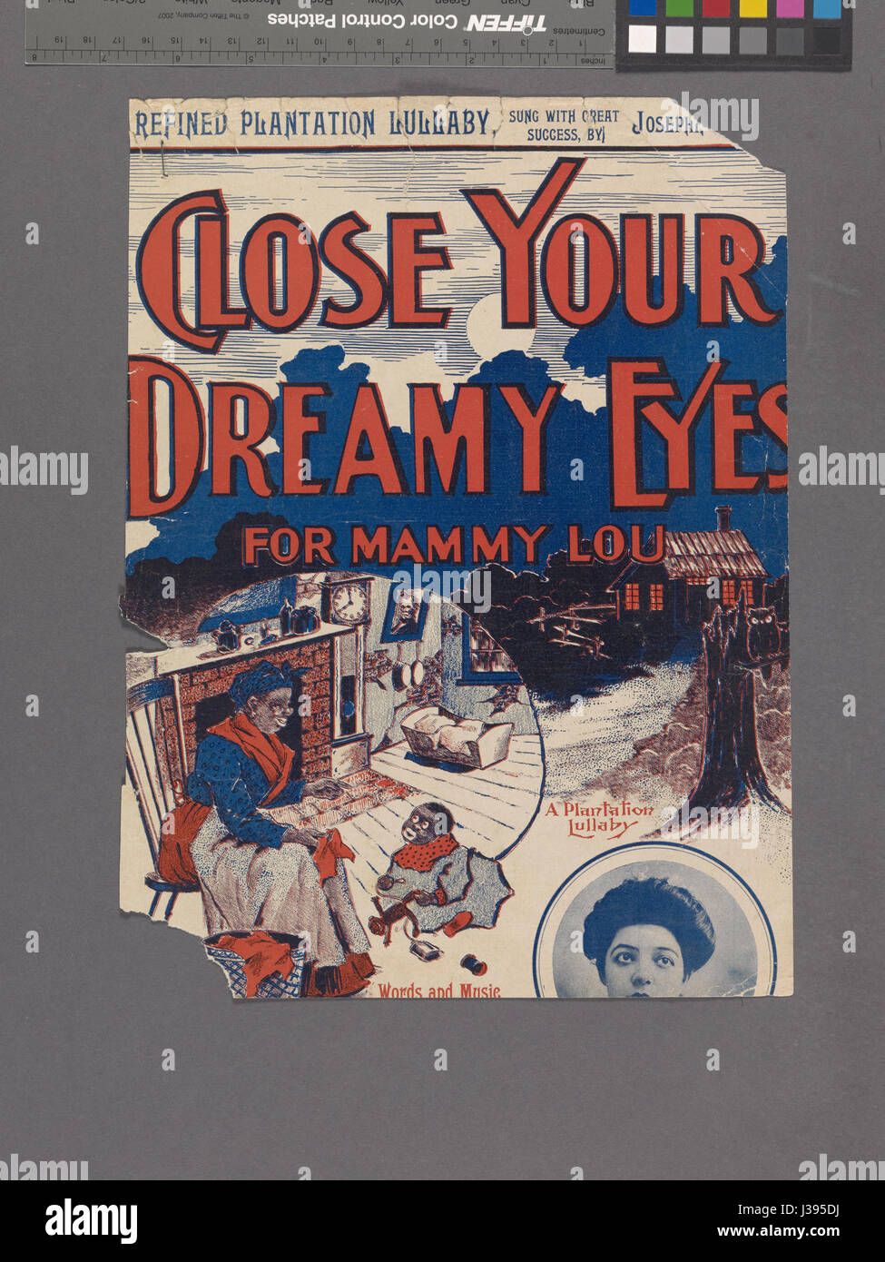 A 20th-century artwork titled 'Close your dreamy eyes (for Mammy Lou ...