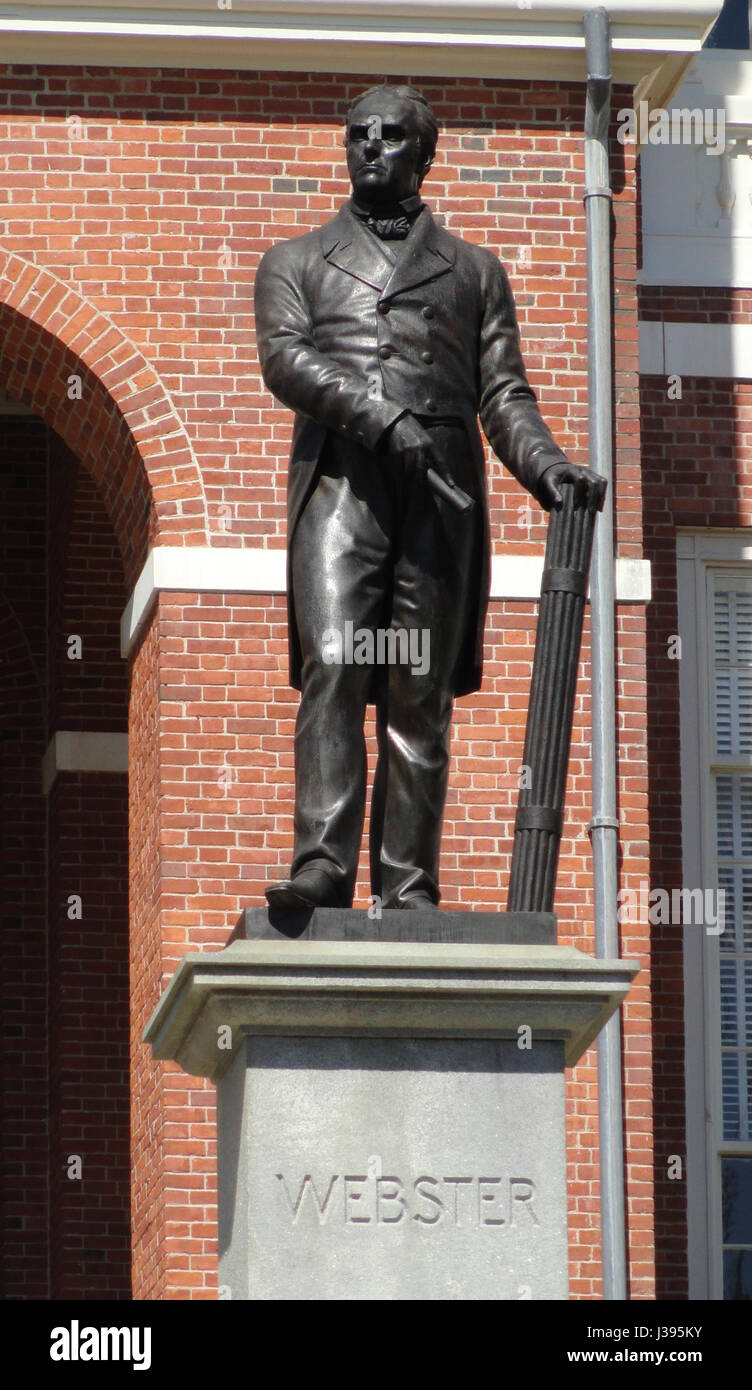 Daniel Webster, a famous American statesman, is depicted in this statue ...