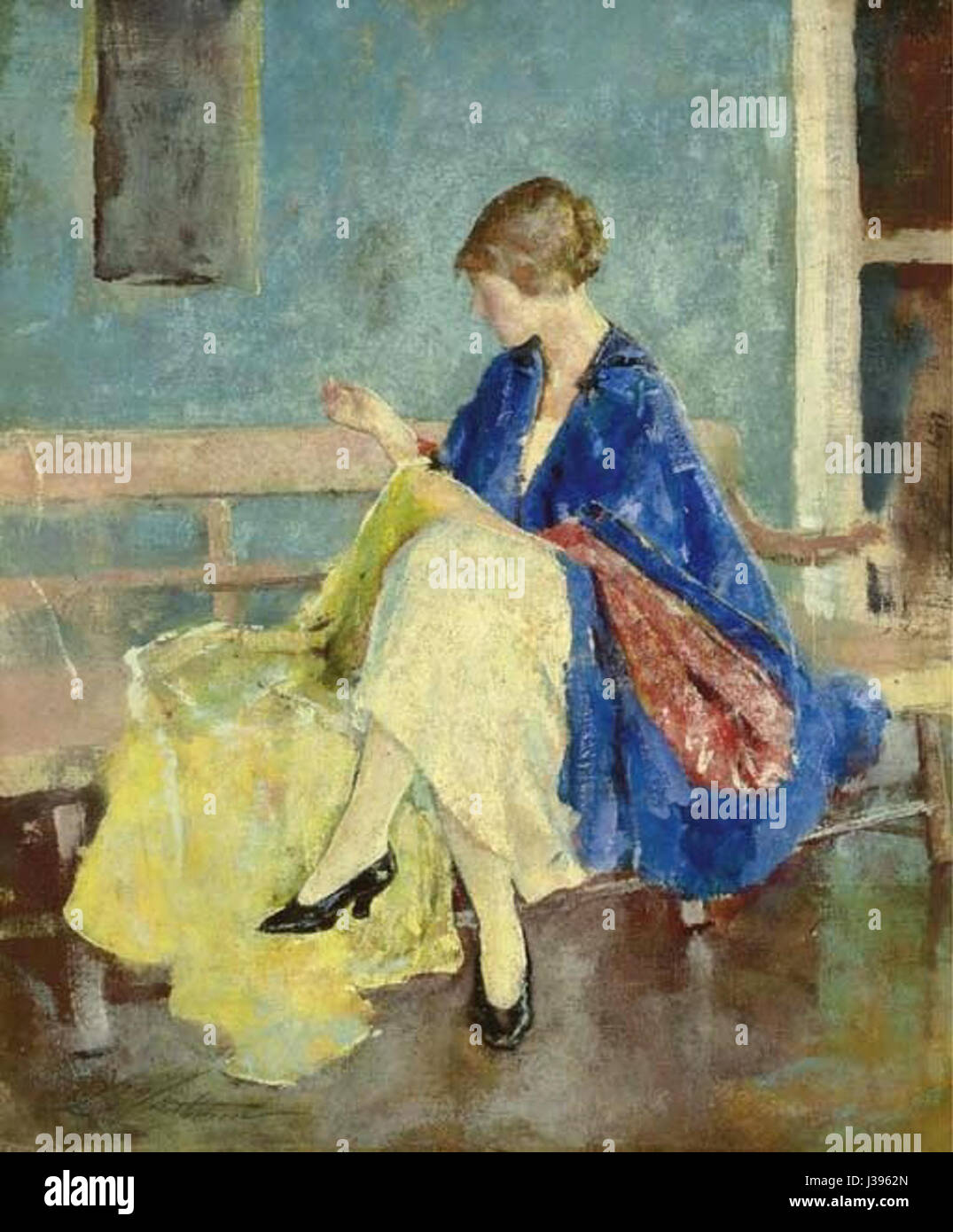 Charles Webster Hawthorne (American Painter, 1872 1930) Sewing Stock ...