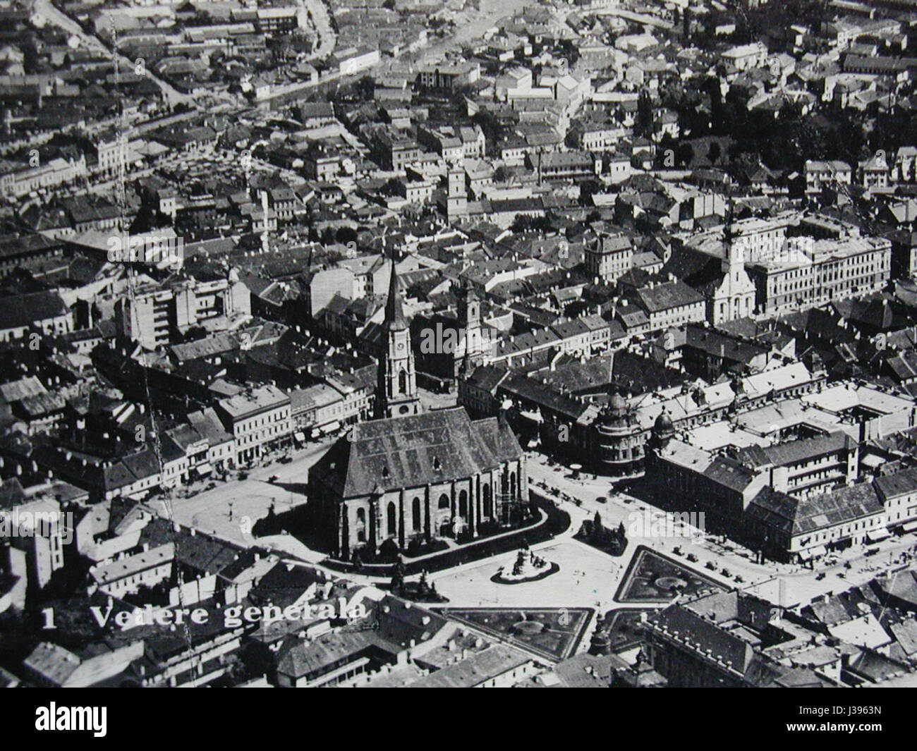 This aerial view of Cluj, taken in 1930, showcases the city’s urban ...