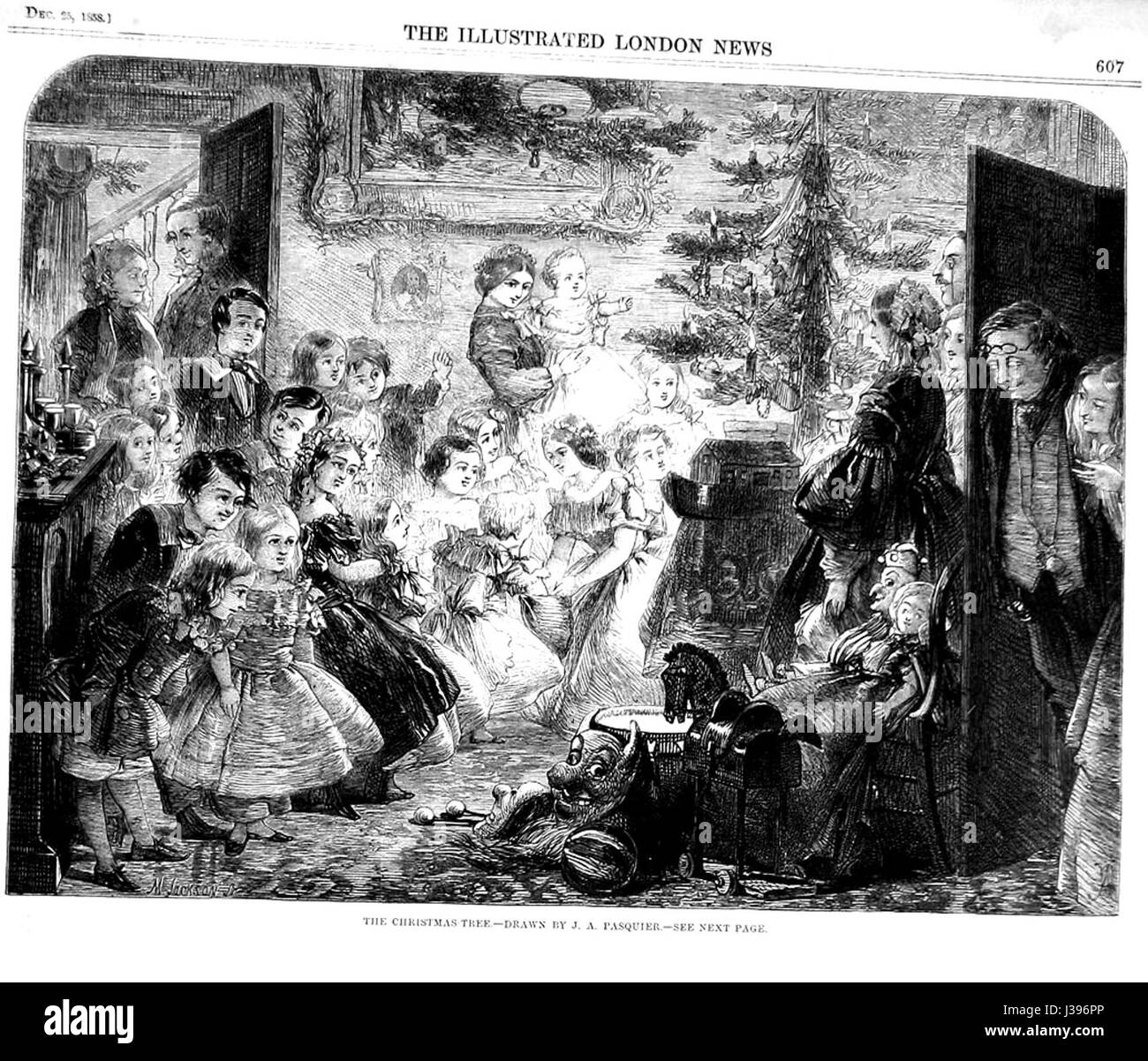 Christmas tree at home Black and White Stock Photos & Images - Alamy