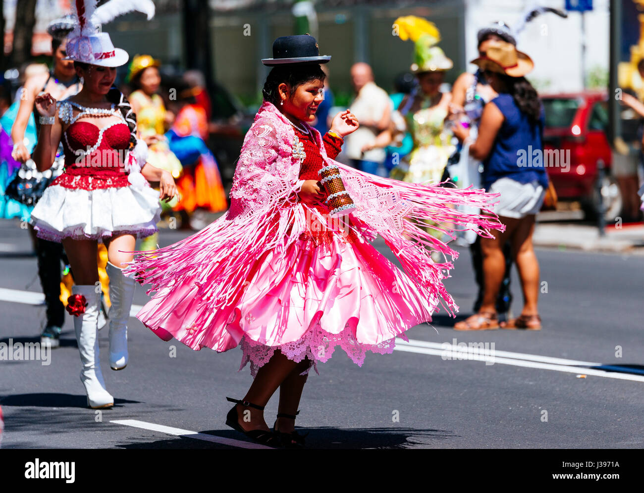 Parade bolivian Carnival. Madrid, Spain, Europe Stock Photo - Alamy