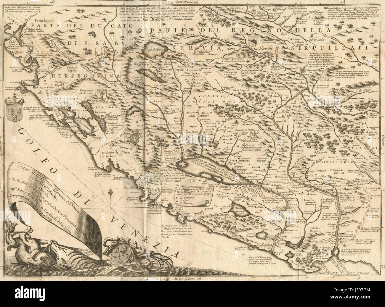 This refers to a historical map or engraving by Vincenzo Coronelli from ...