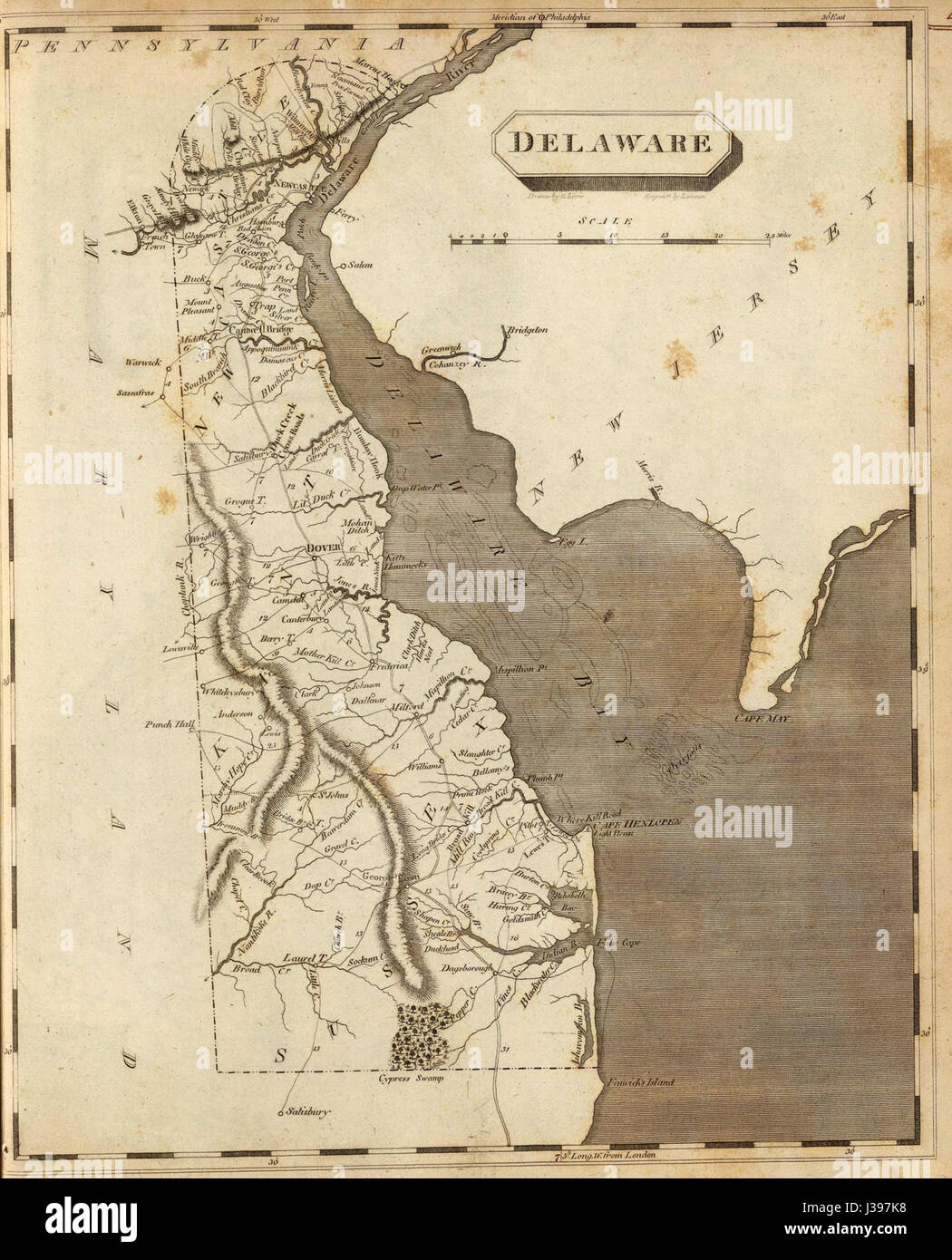 A map or historical reference to Delaware in 1804, showcasing the state ...