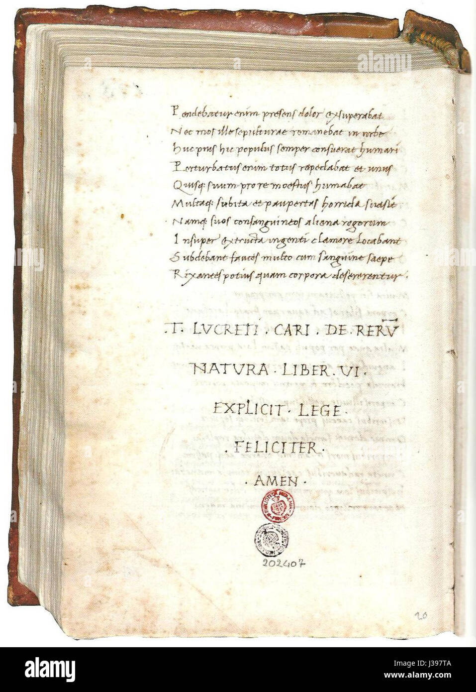 De rerum natura by Niccoli is a manuscript of the ancient Roman text by ...