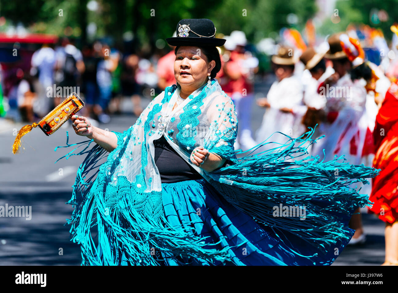 Parade bolivian Carnival. Madrid, Spain, Europe Stock Photo - Alamy