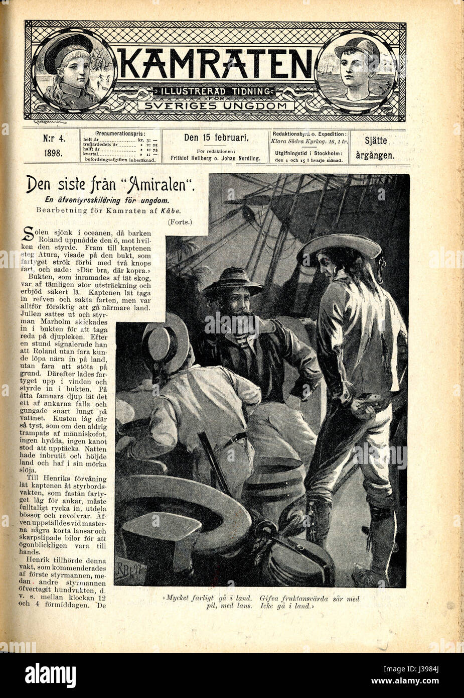 'Cover Kamraten No 4 1898' is a historical magazine cover from the late ...