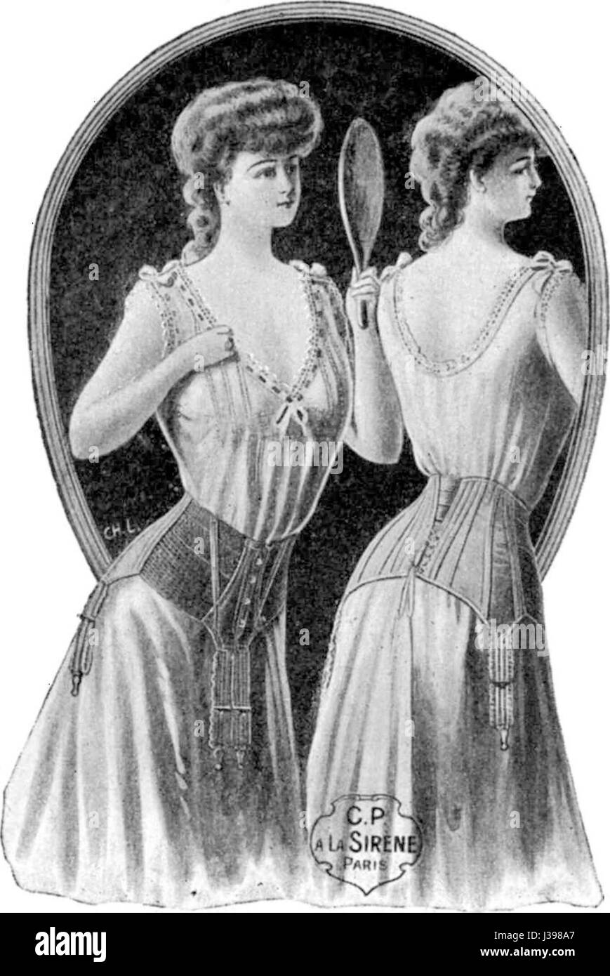 Corset line drawing Black and White Stock Photos & Images - Alamy