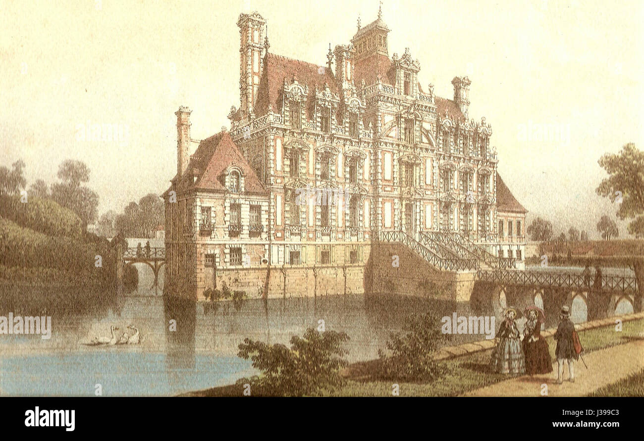 Chateau de Beaumesnil, located in Normandy, France, was built in the ...