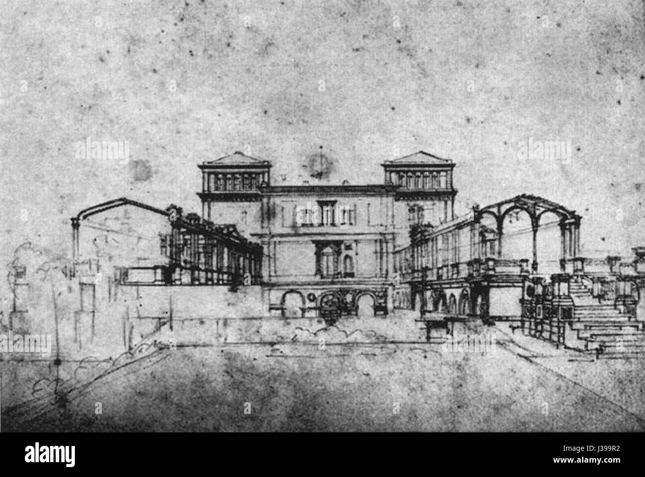 'Villa Berg' is a 1845 drawing by Christian Friedrich von Leins ...