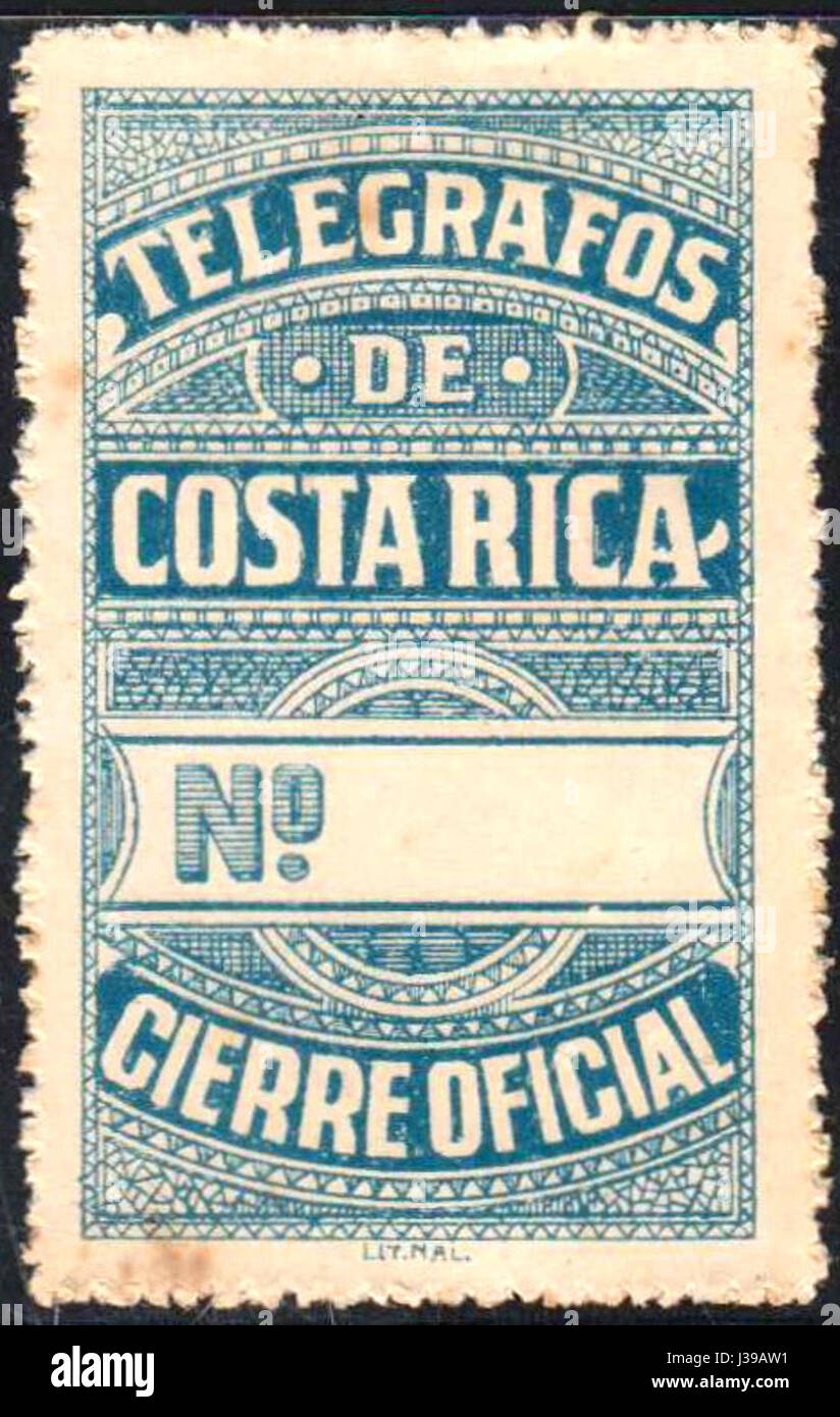 Costa Rica telegraph seal Stock Photo - Alamy