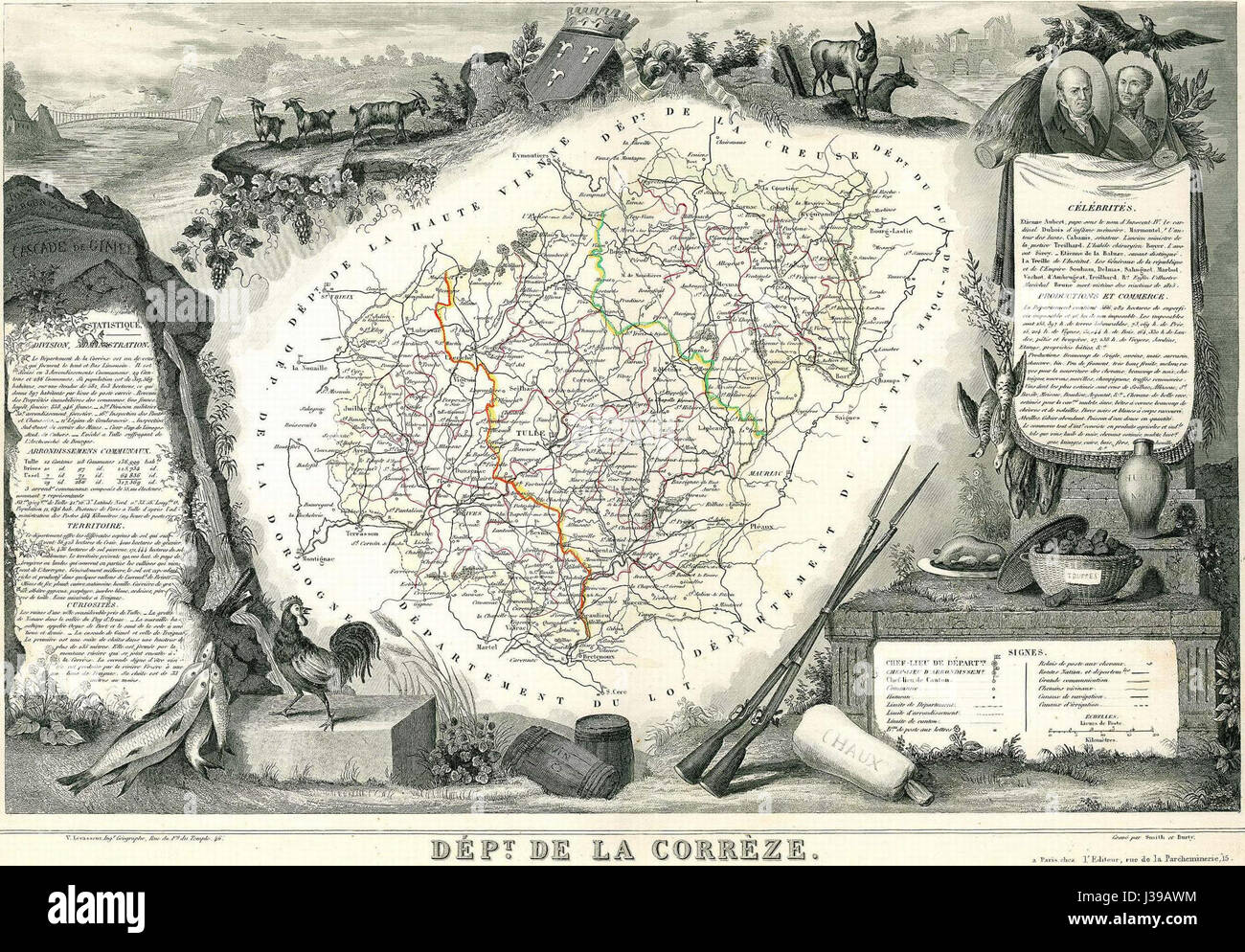 Map of correze hi-res stock photography and images - Alamy
