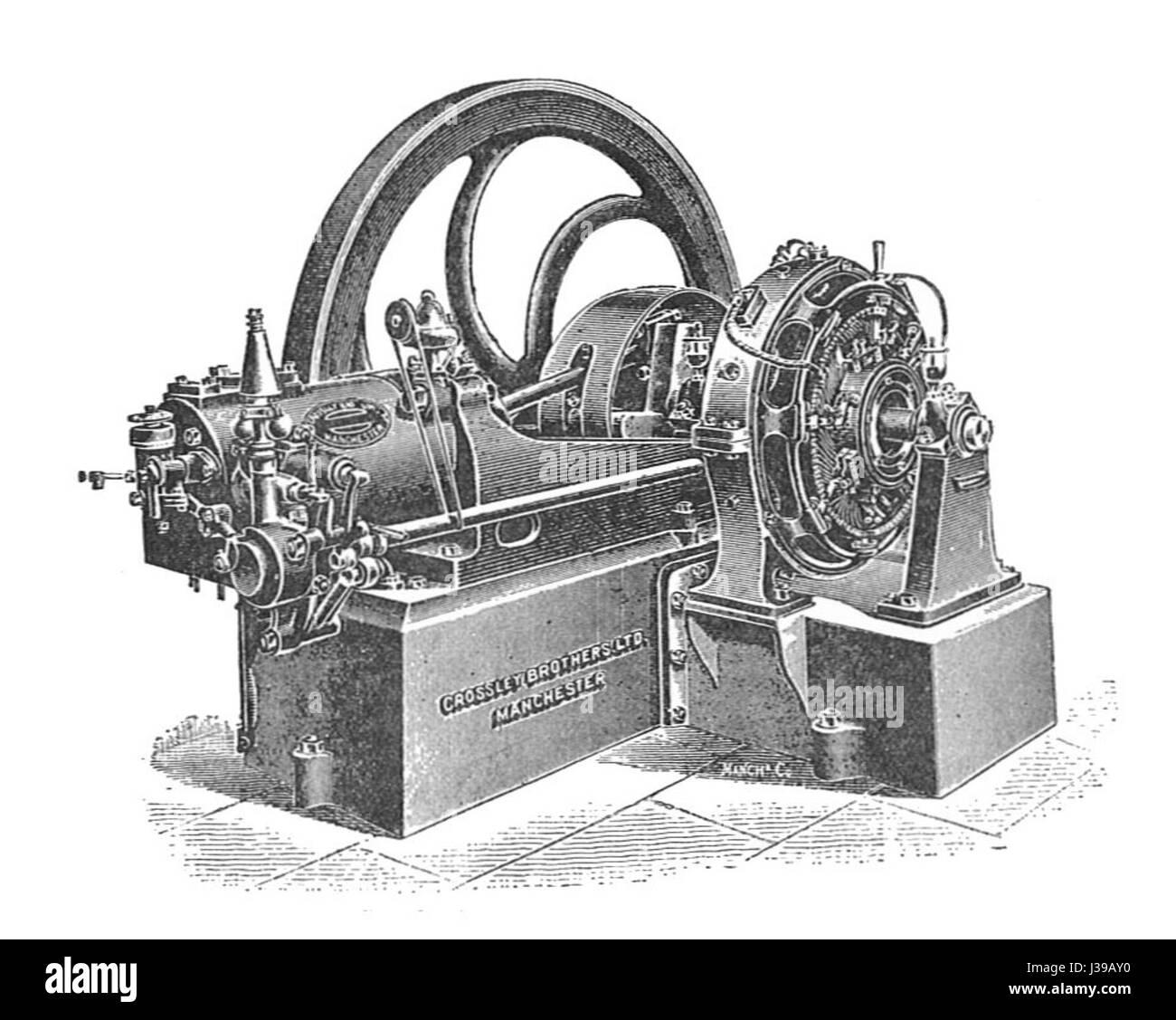 Crossley gas engine and dynamo (Rankin Kennedy, Electrical ...
