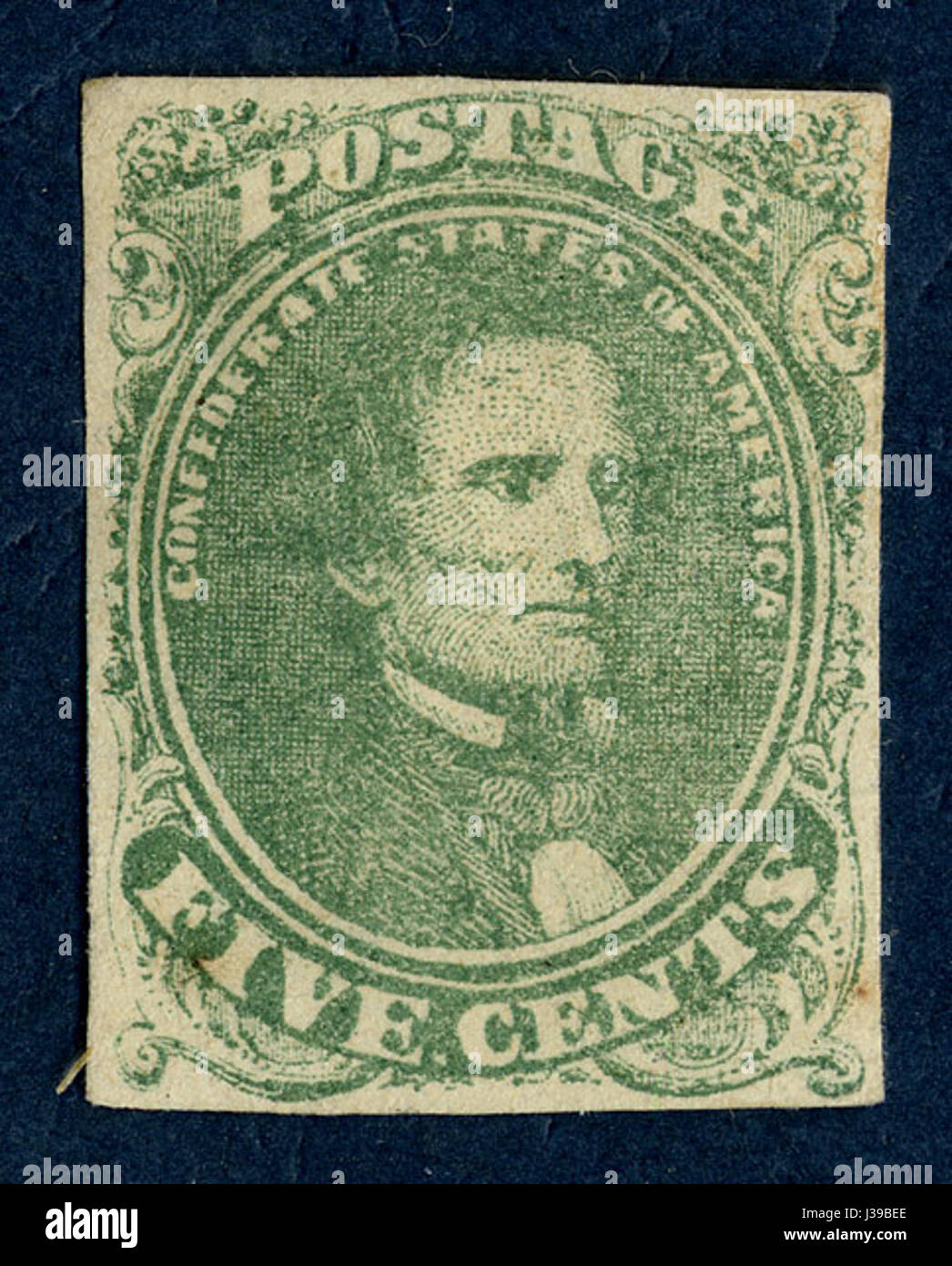 Confederate 5cent stamp Stock Photo - Alamy