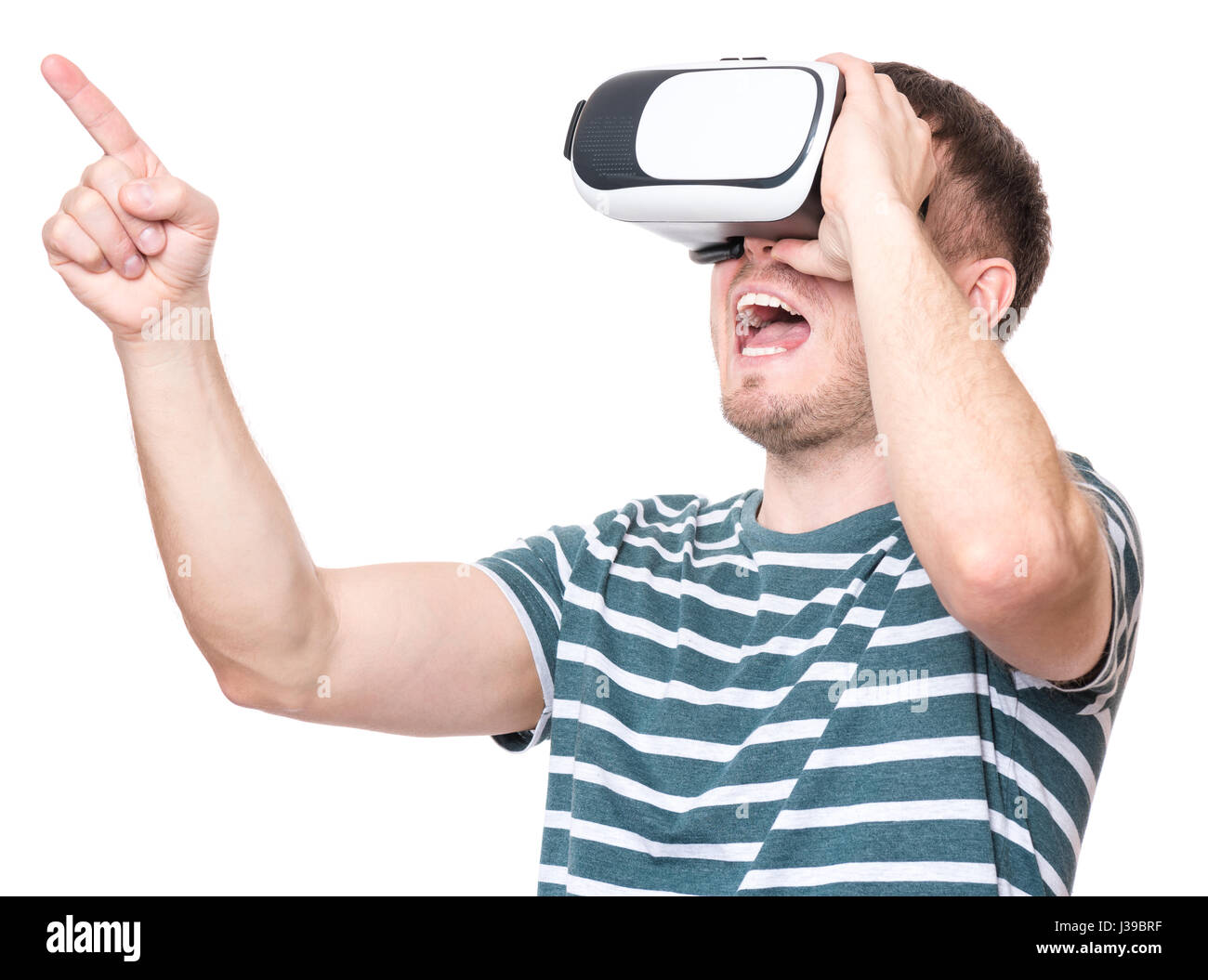 Man in VR glasses Stock Photo - Alamy