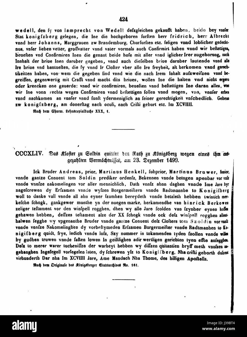 'DE CDB 1 19 424' appears to refer to a document or catalog number associated with an item in a ...